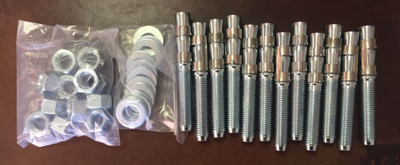 Stainless steel Double Clips Wedge Anchors with plain washer and hex ...