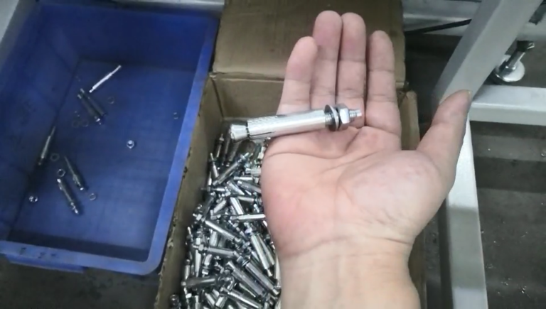 wedge anchor bolt clip washer nut assembly machine with line marking ...